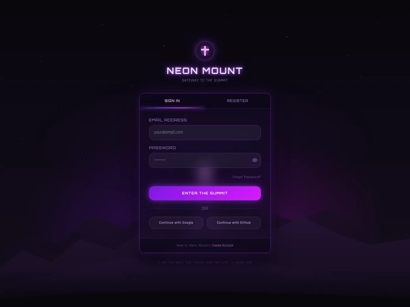 Neon Mount Login