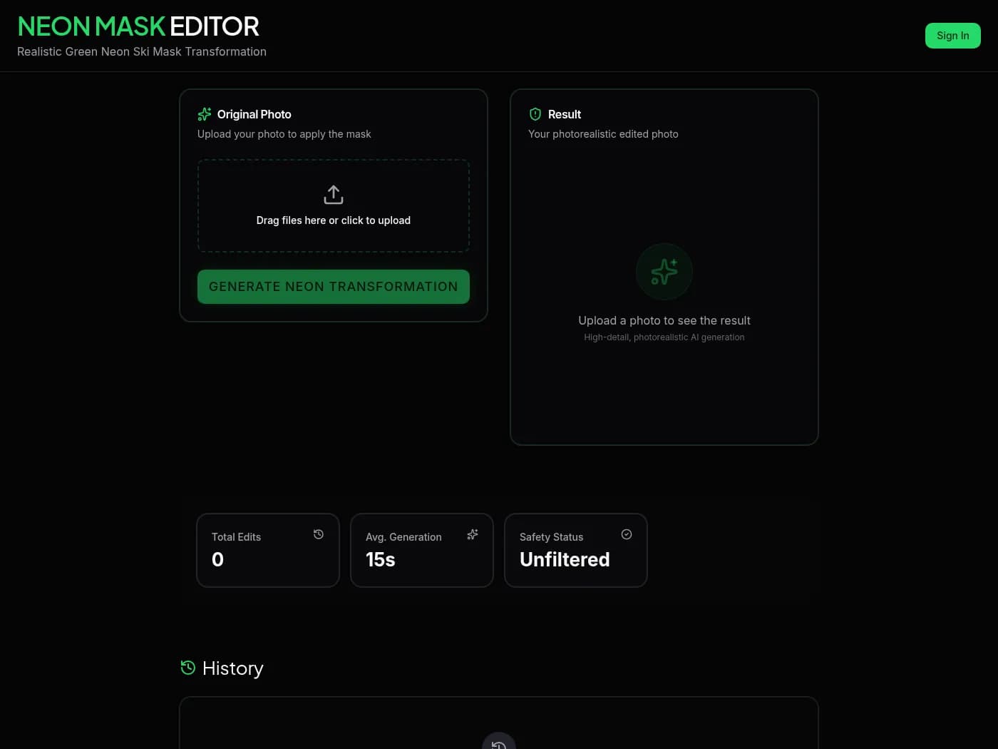 Neon Mask Photo Editor
