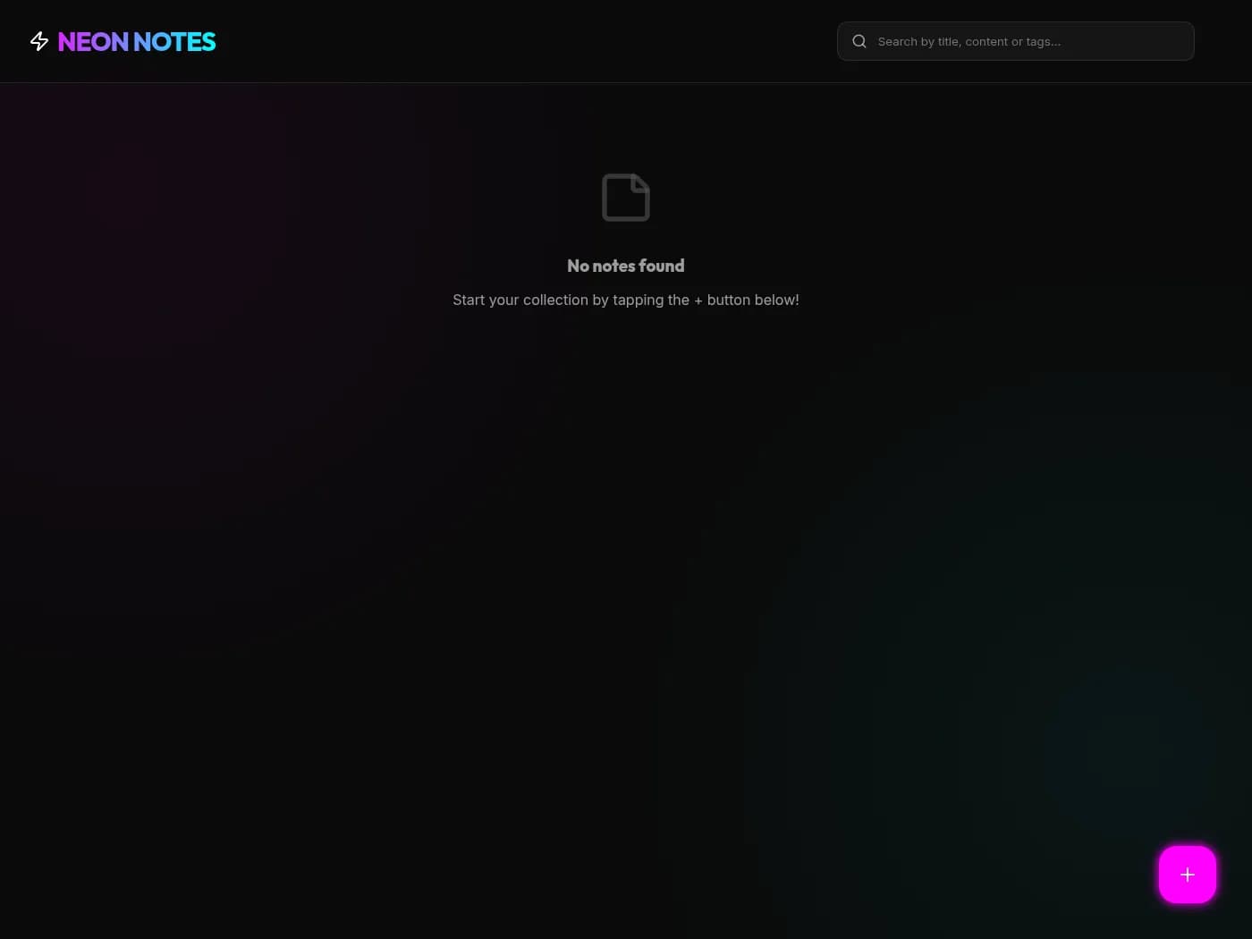 Neon Notes Web App