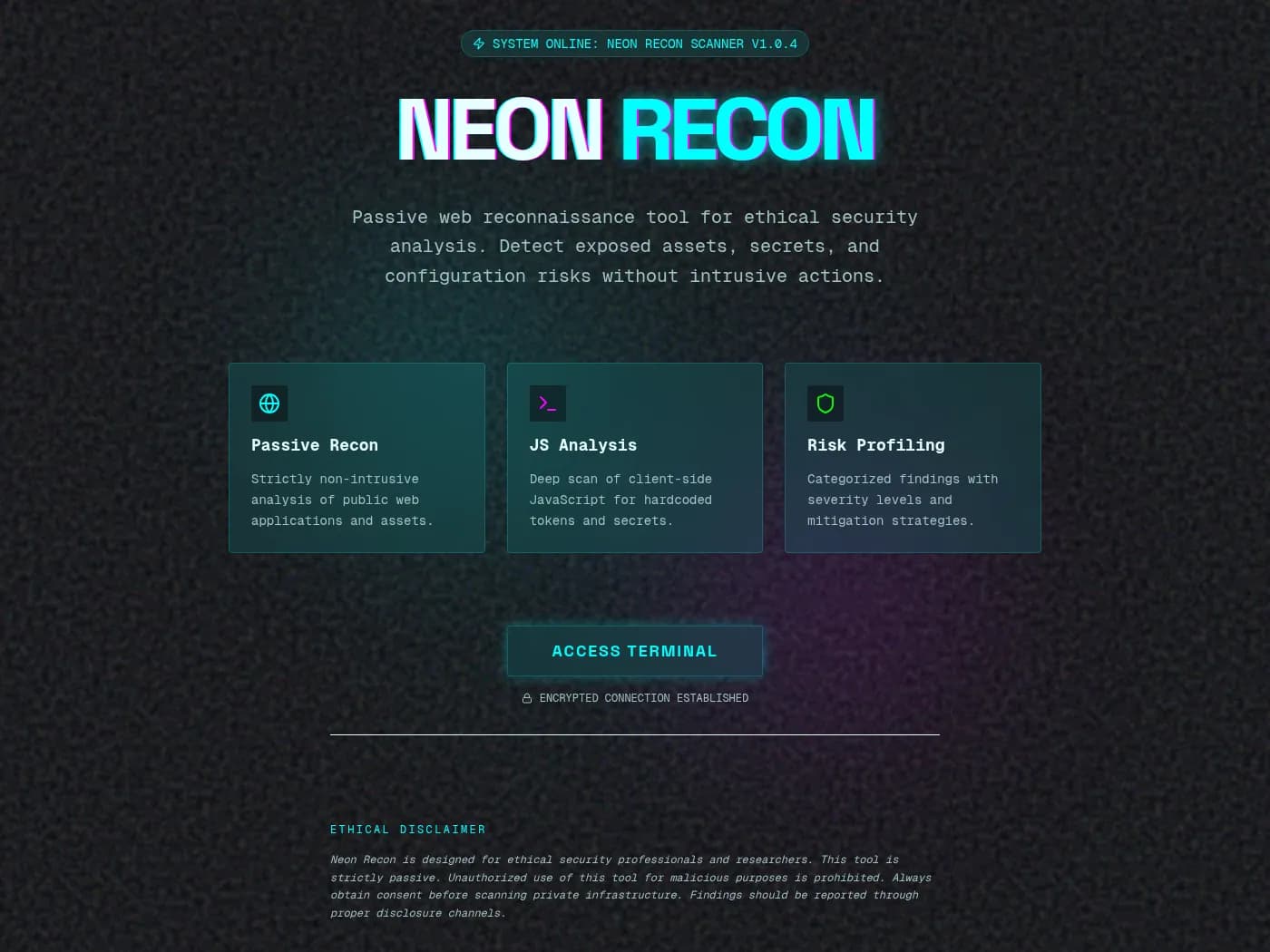 Neon Recon Scanner
