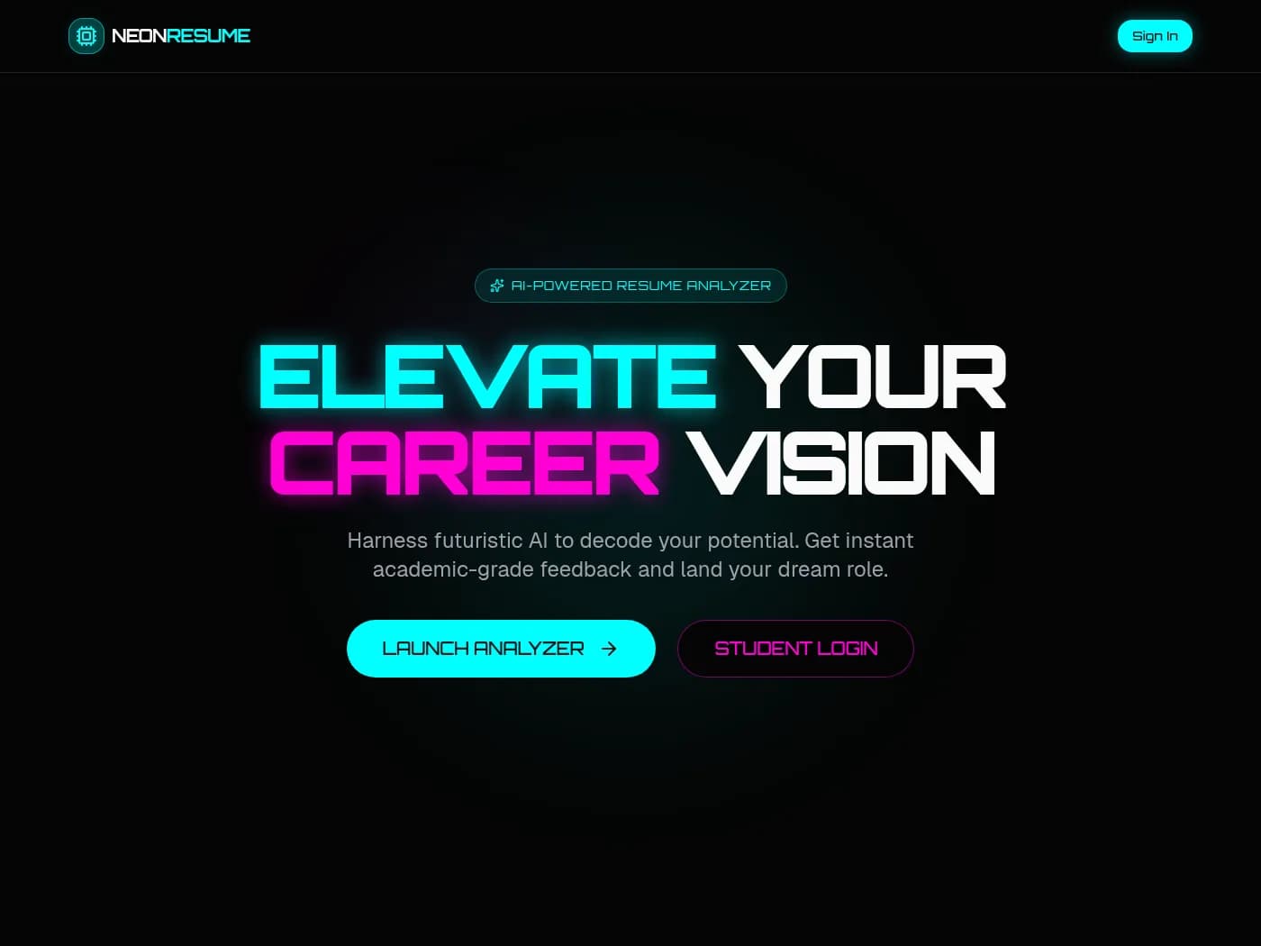 Neon Resume Analyzer