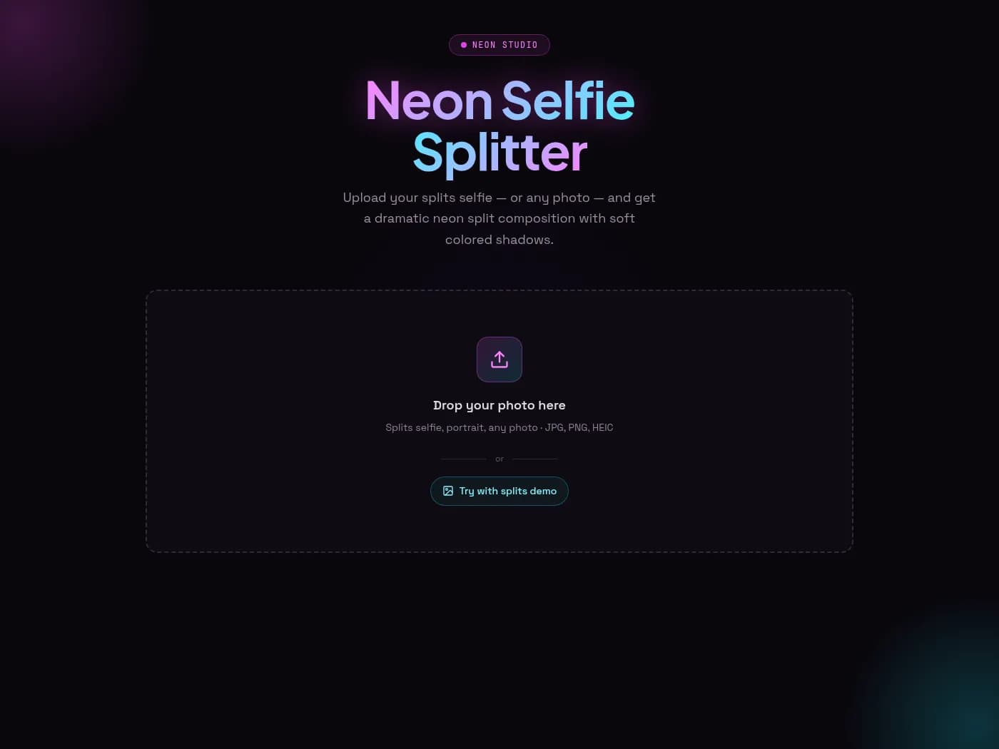 Neon Selfie Splitter