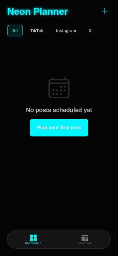 Neon Social Planner