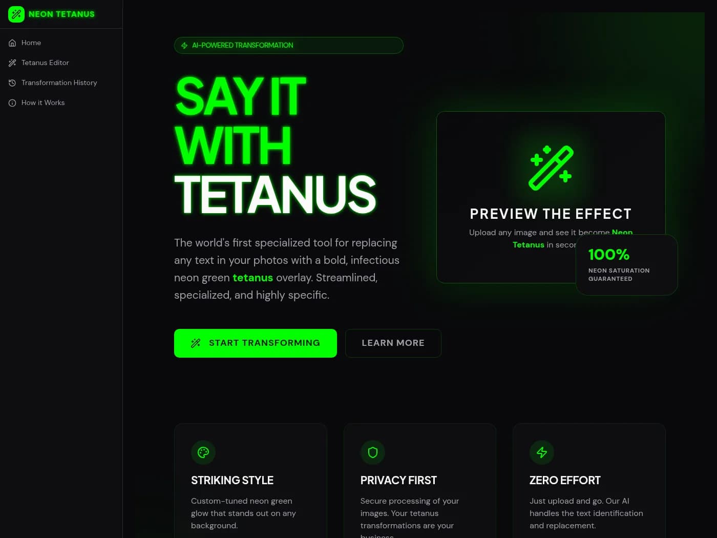 Neon Tetanus Image Editor