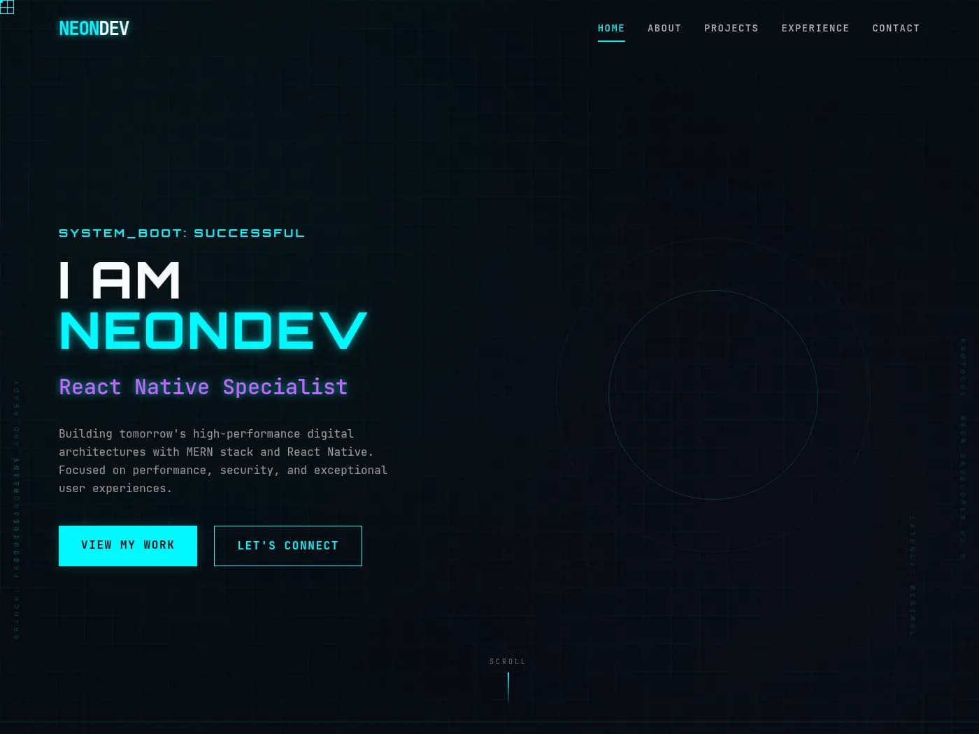 NeonDev Terminal Portfolio
