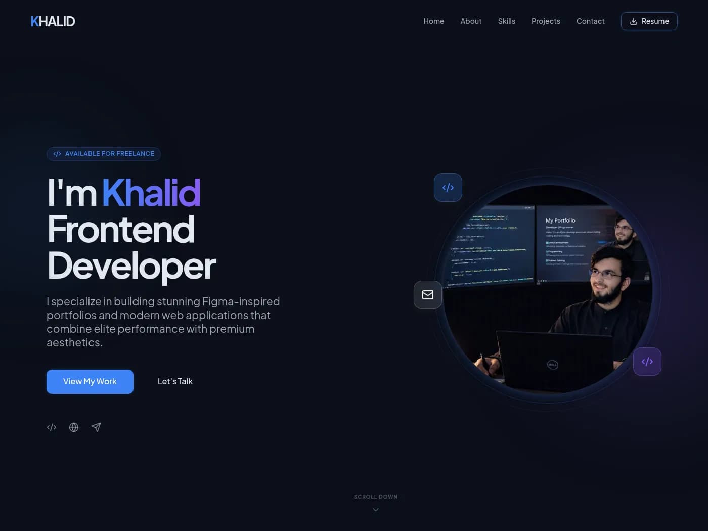 NeonDev Portfolio UI