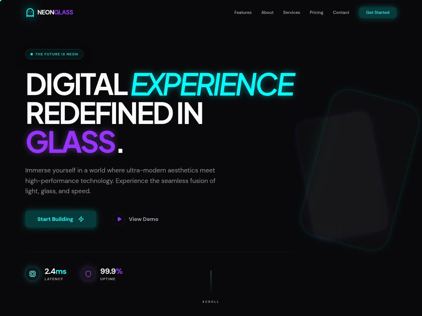 NeonGlass Landing Page
