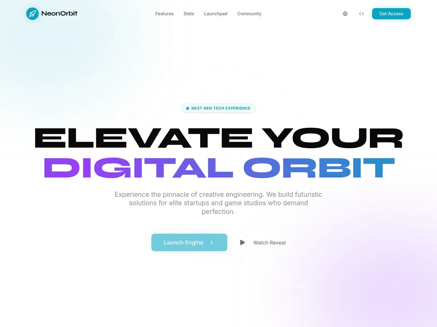 NeonOrbit Landing Page