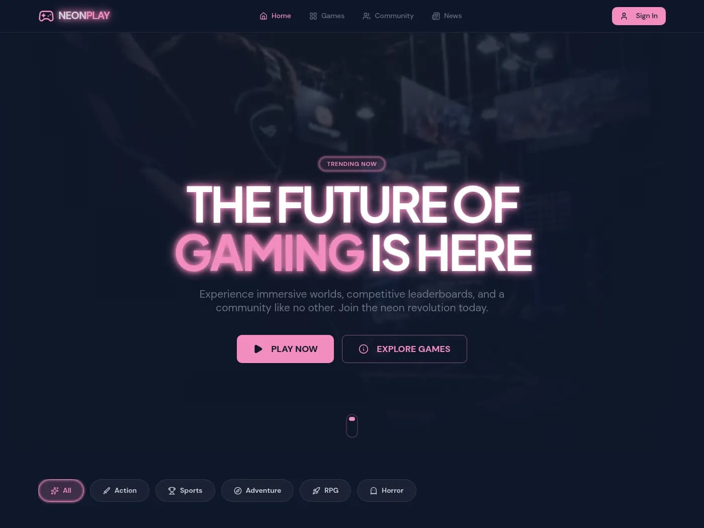 NeonPlay Gaming Hub