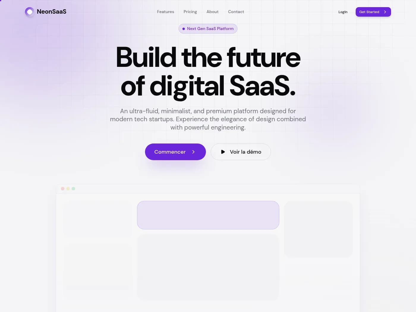 NeonSaaS Landing Platform