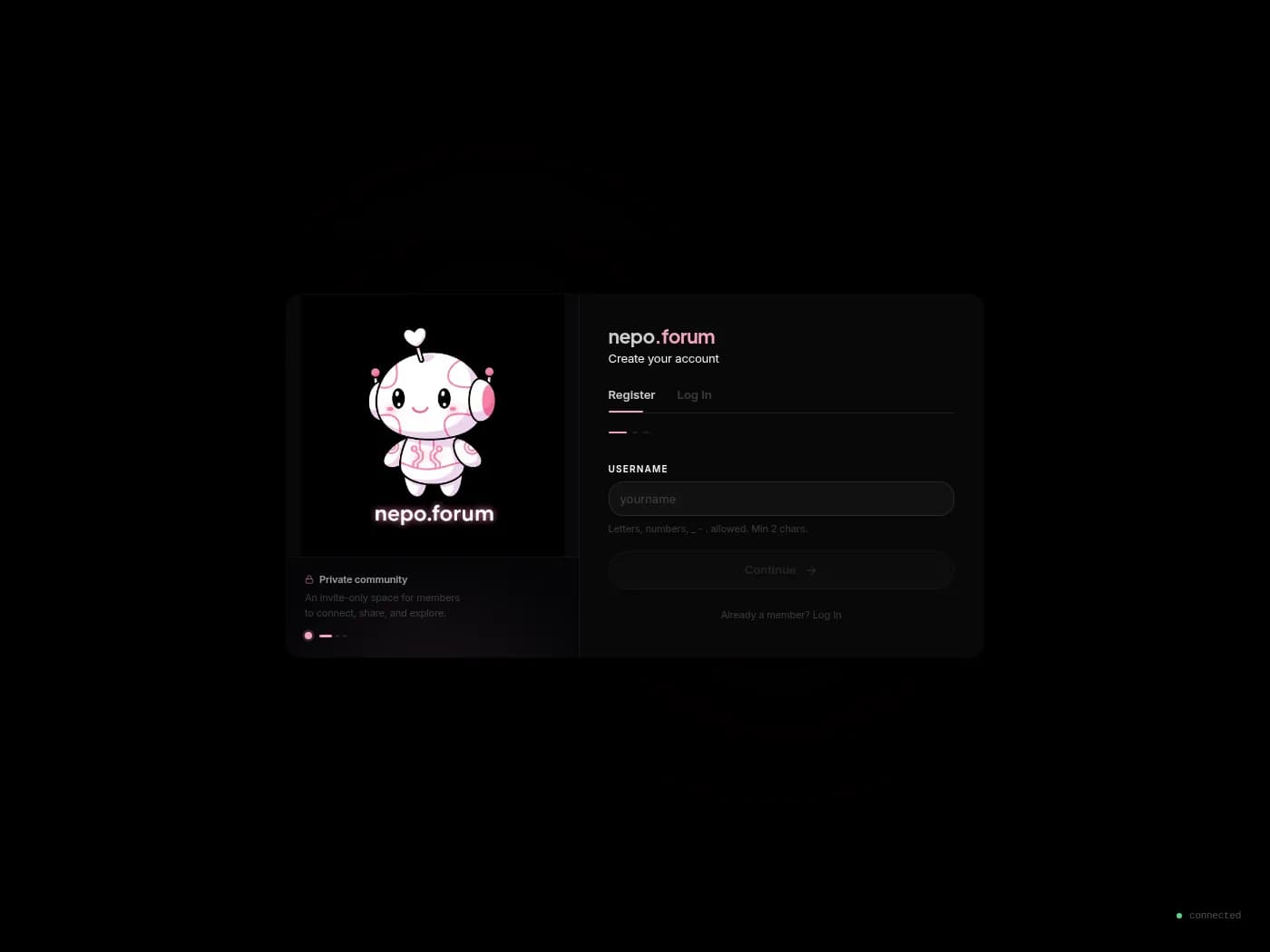 Nepo Forum Login UI