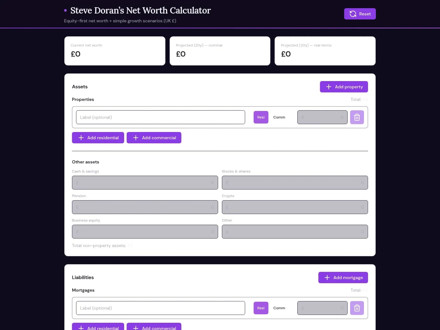 Net Worth Growth Calculator