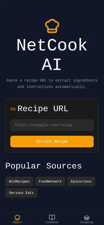 NetCook AI Grocery App