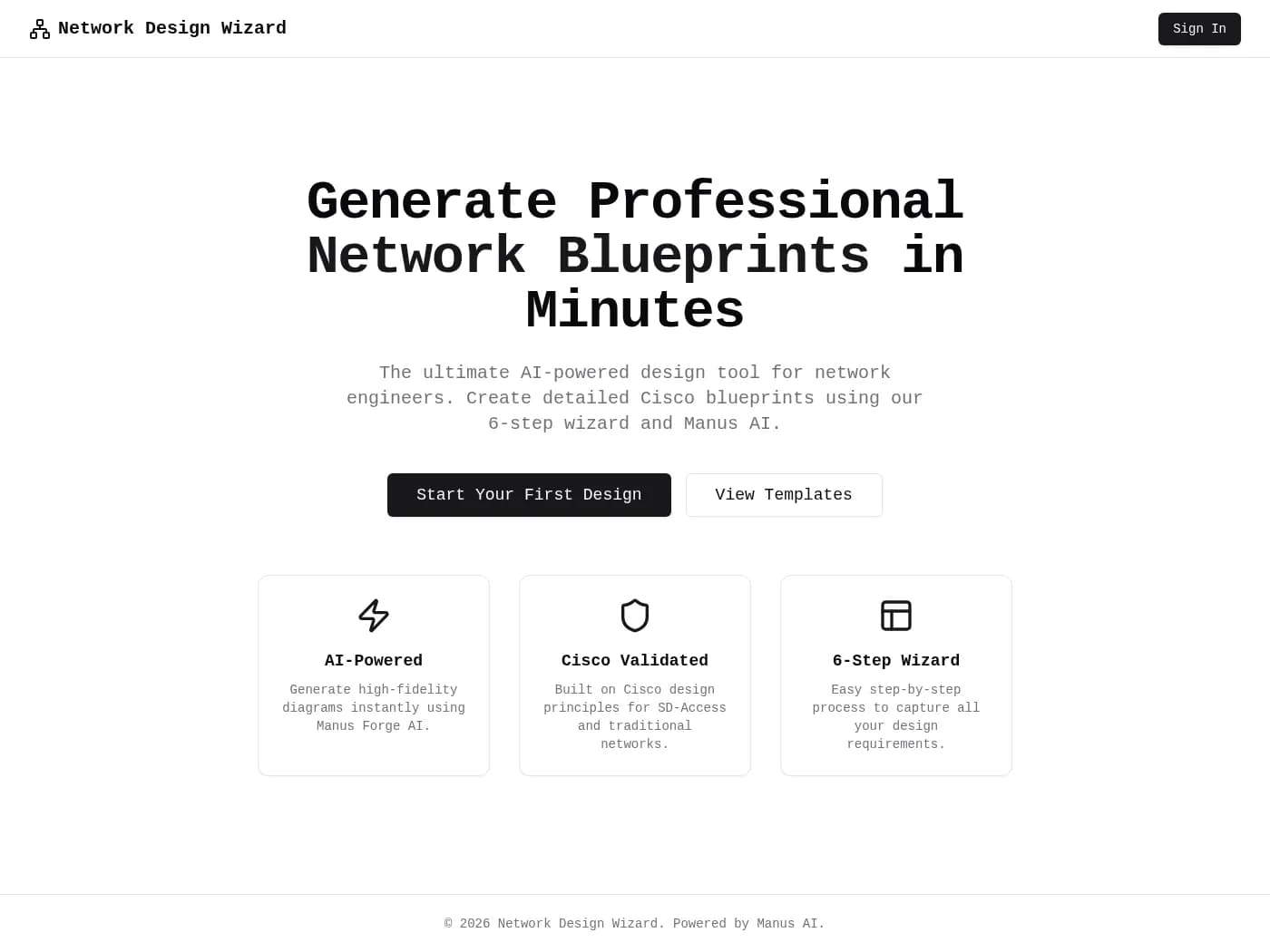 Network Design Wizard