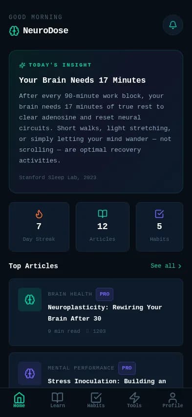 NeuroDose Mobile App