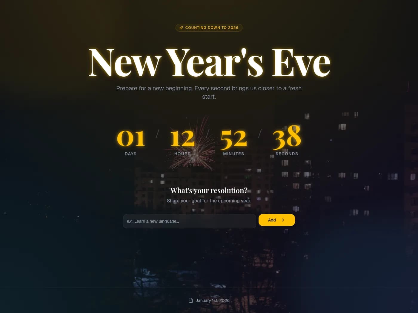 New Year Countdown App