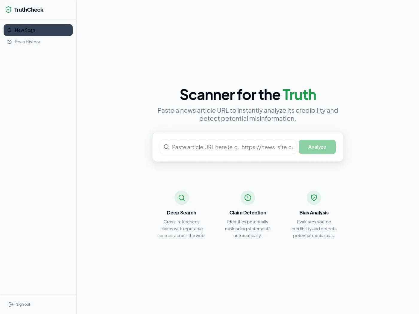 TruthCheck News Scanner