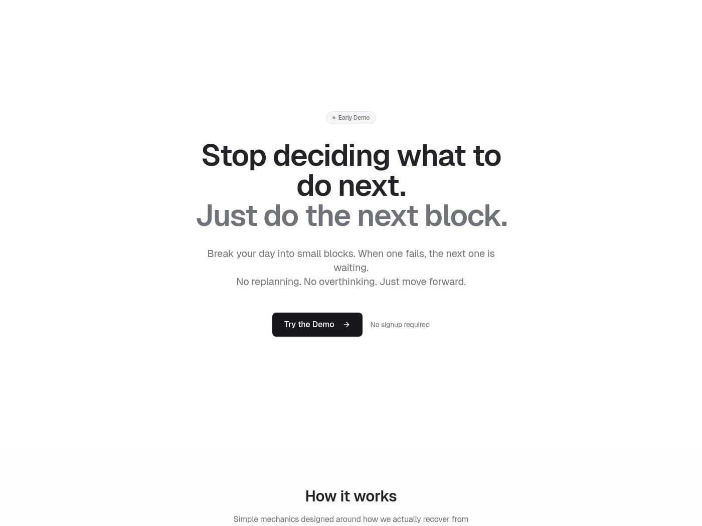 Next Block Landing Page
