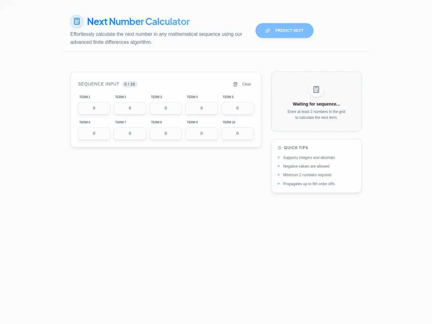 Next Number Calculator