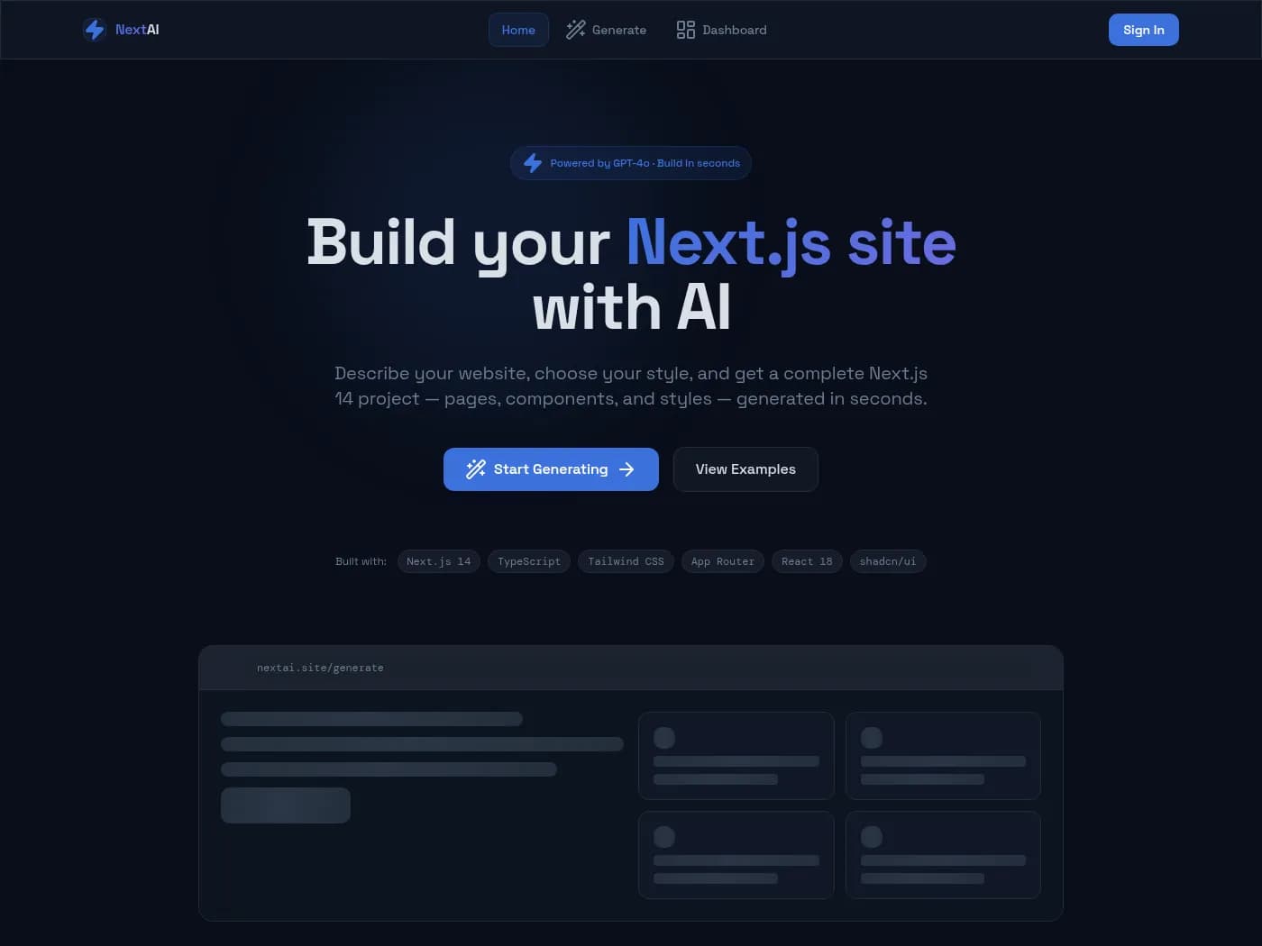 NextAI Site Creator