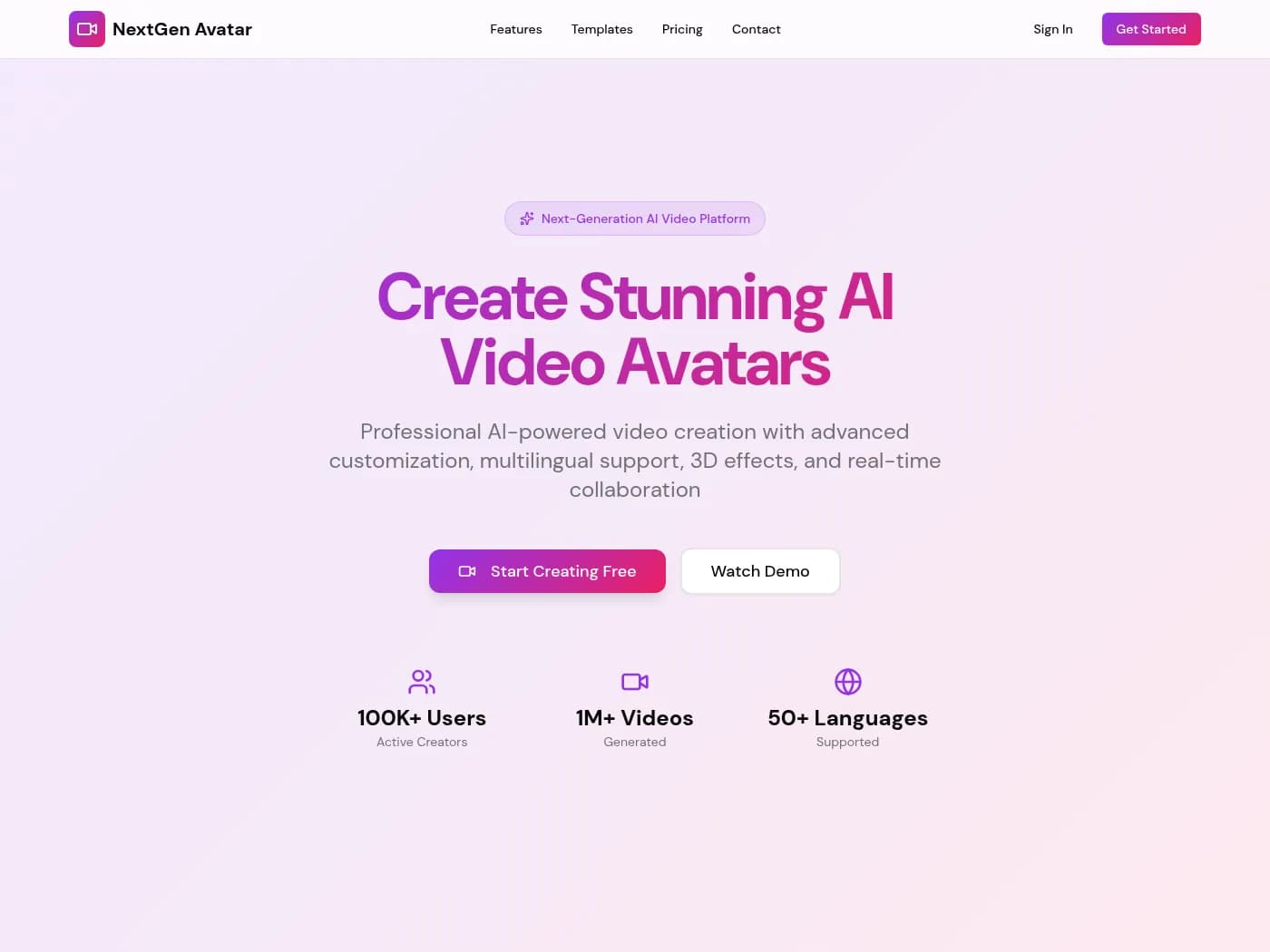 NextGen Video Avatar Studio