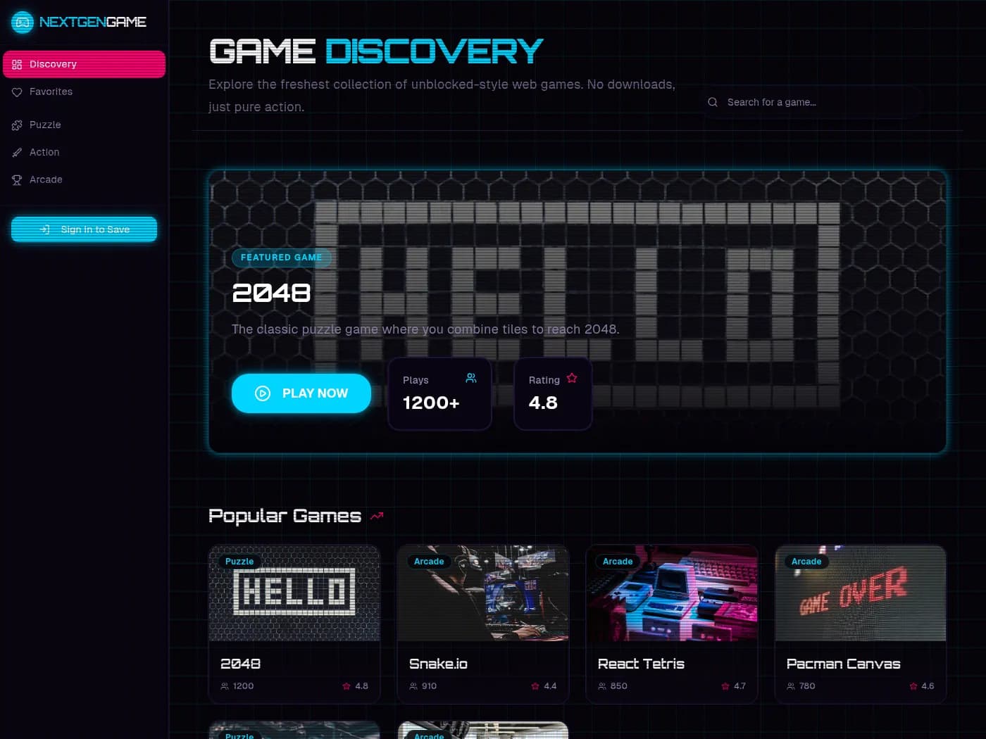 NextGen Game Portal