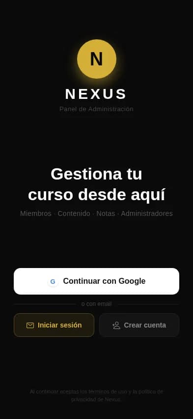 Nexus Admin Móvil