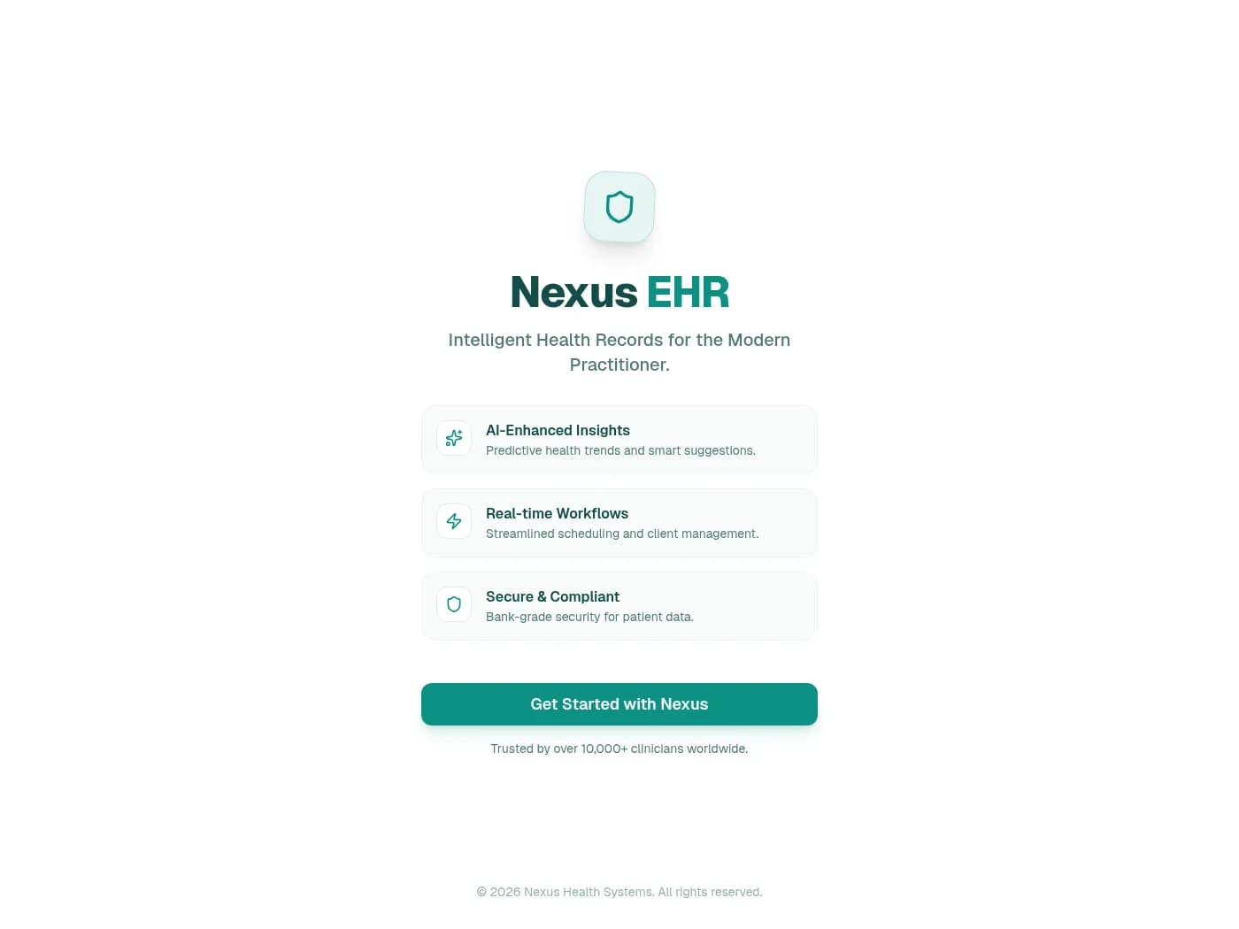 Nexus EHR Dashboard