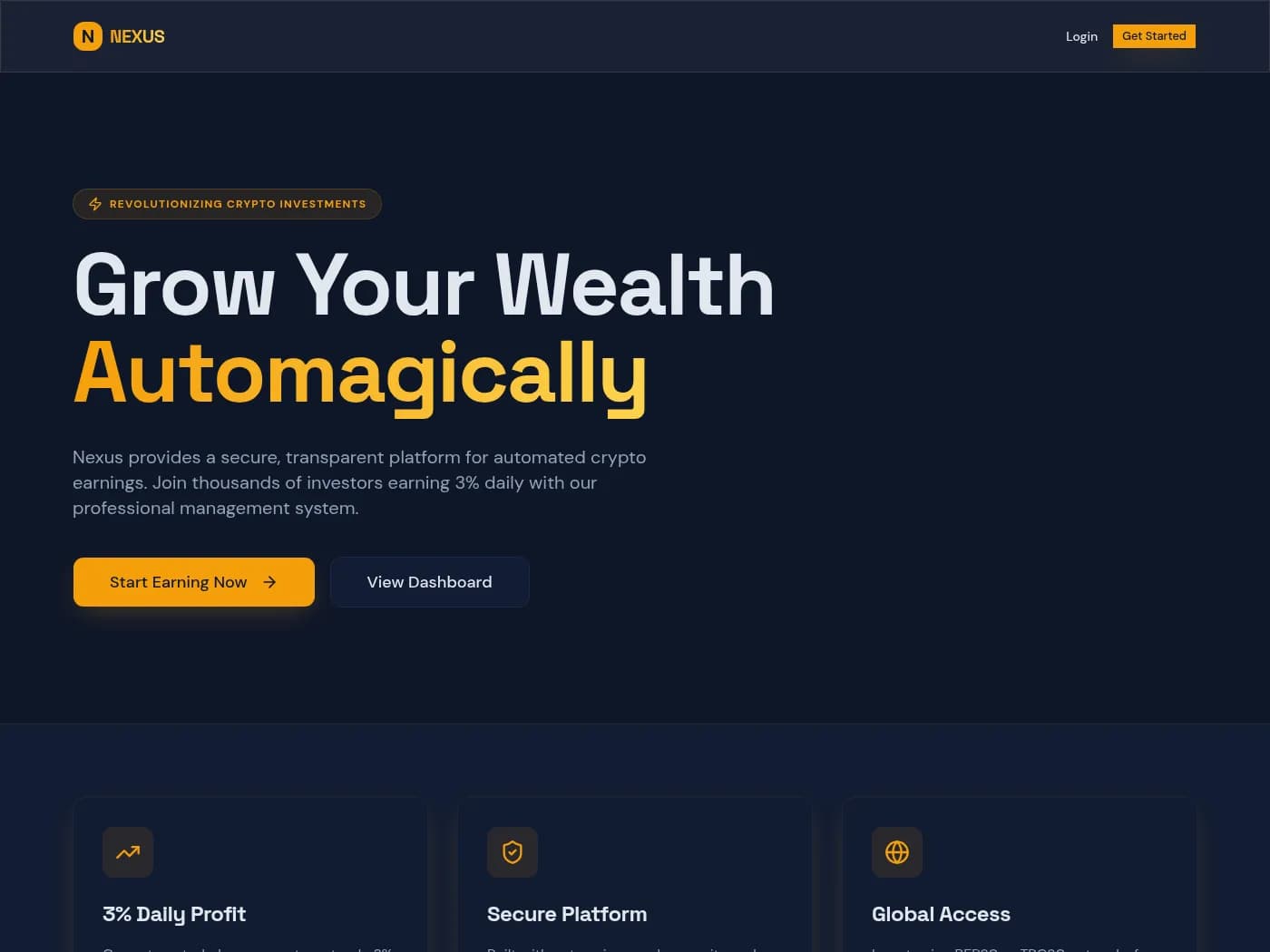 Nexus Crypto Investment Portal