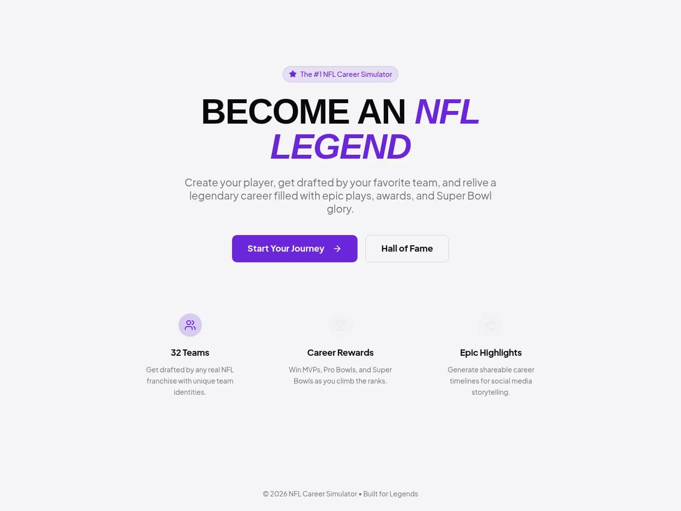 NFL Career Simulator