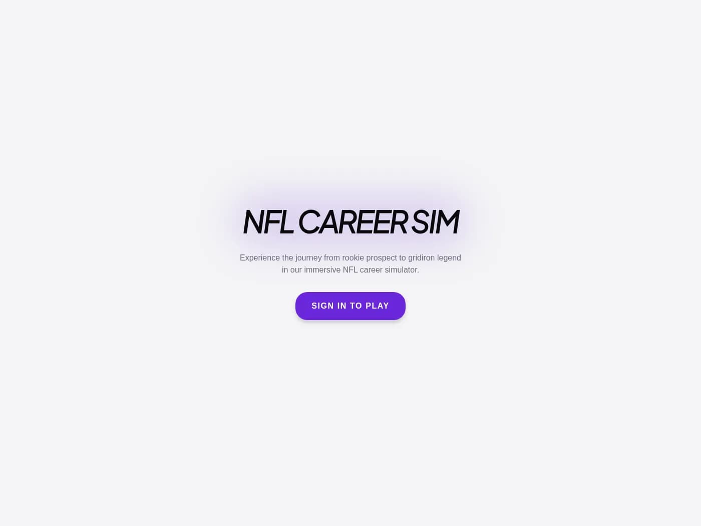 NFL Career Simulator