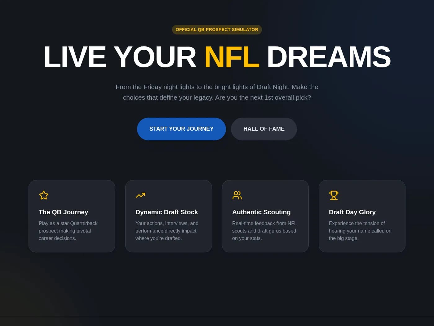 NFL Career Simulator