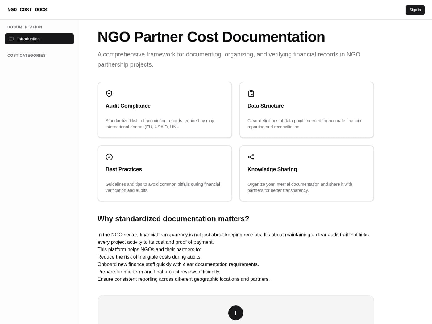 NGO Partners Cost Docs