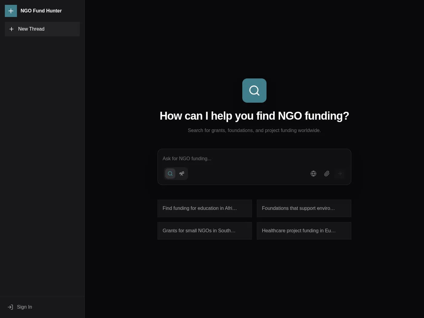 NGO Funding Finder