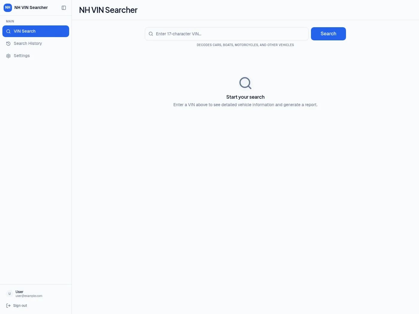 NH VIN Searcher