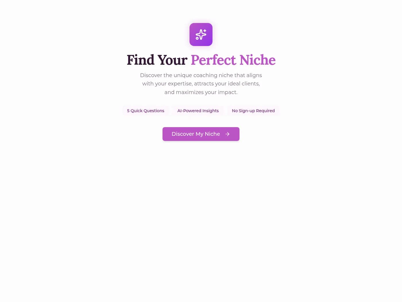 Niche Finder Widget
