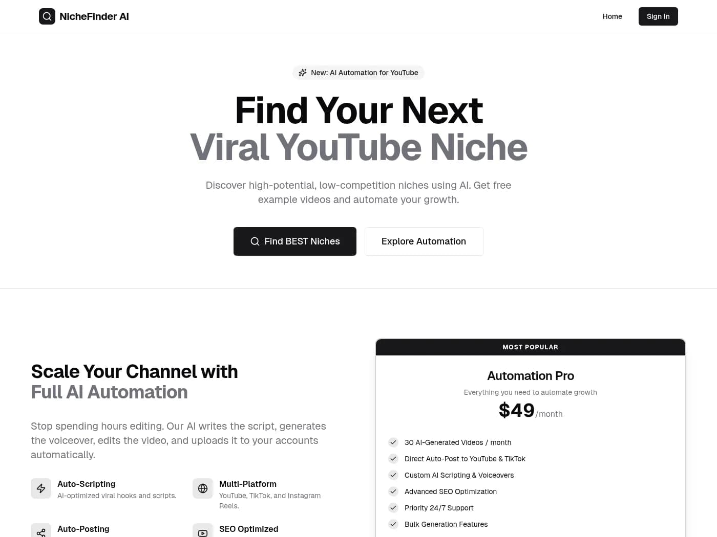 NicheFinder AI Hub