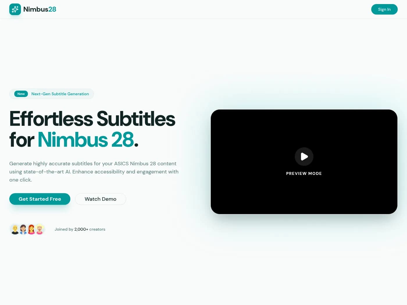 Nimbus 28 Subtitle Generator