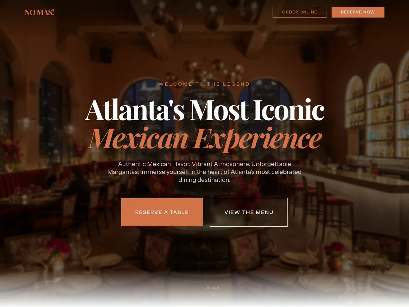 No Mas! Luxury Homepage