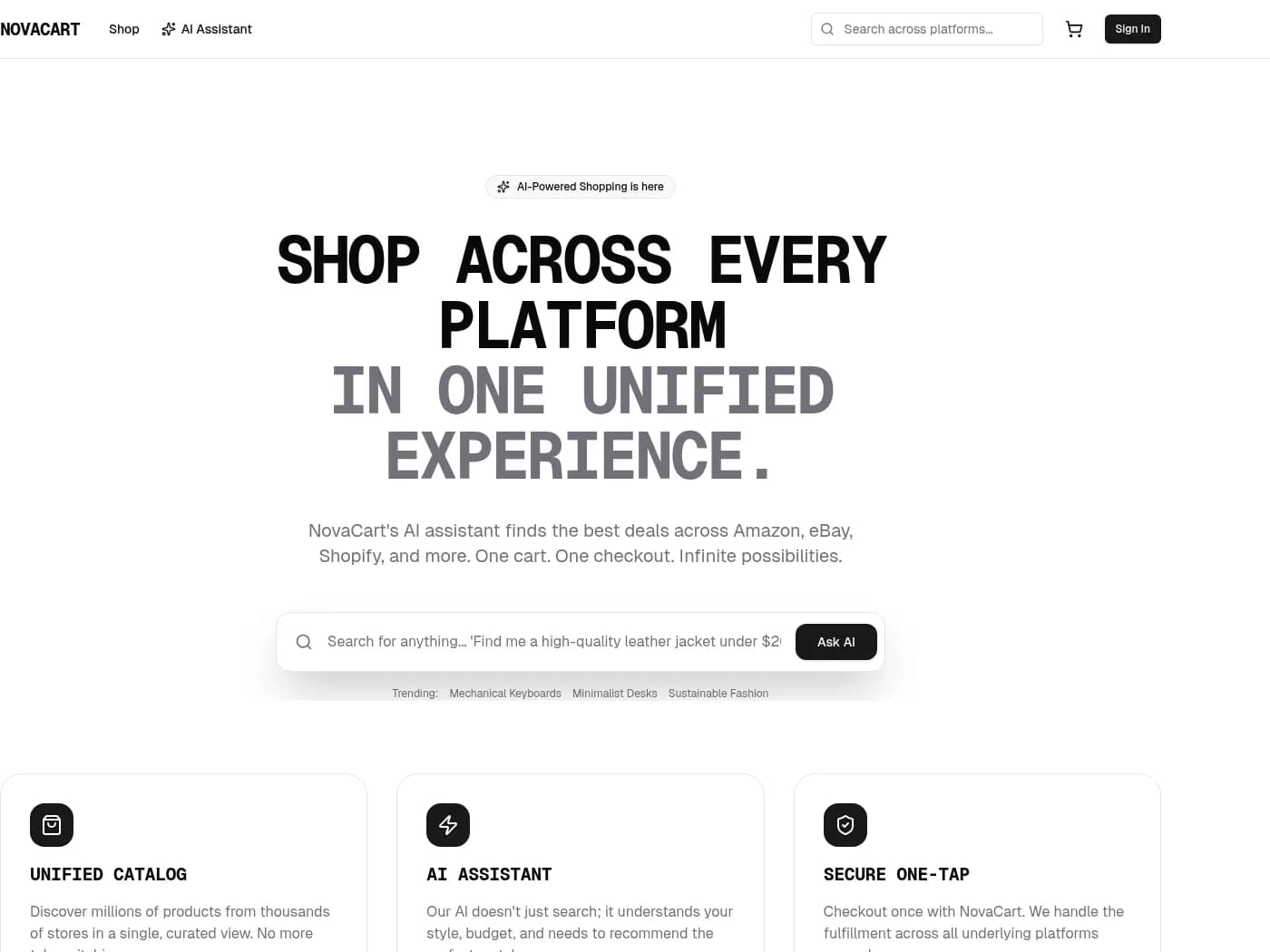 NovaCart AI Store