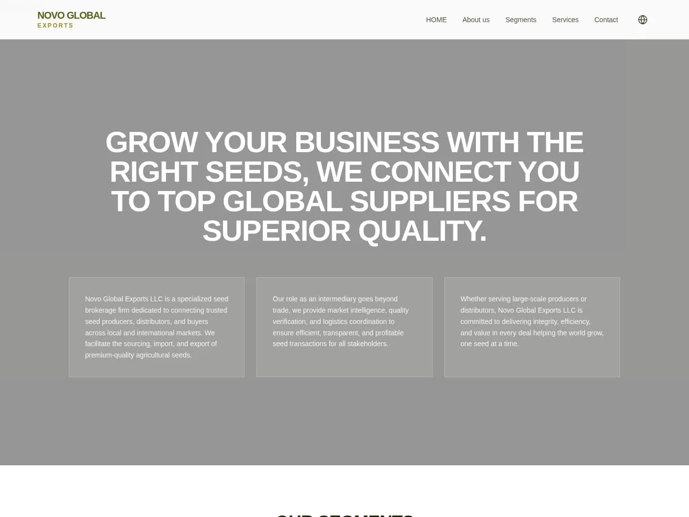 Novo Global Exports Site