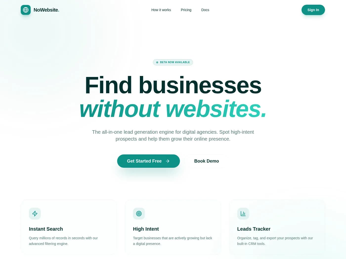 NoWebsite Finder
