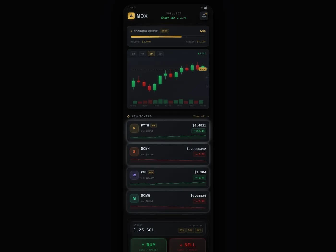 NOX Crypto Trading App