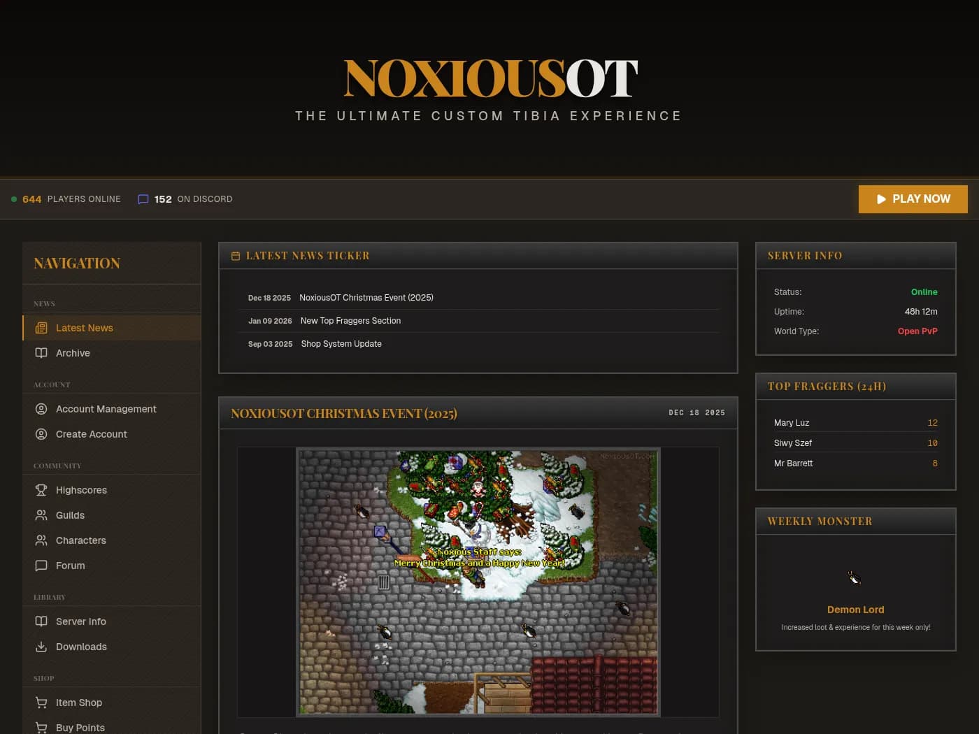 NoxiousOT Website Clone