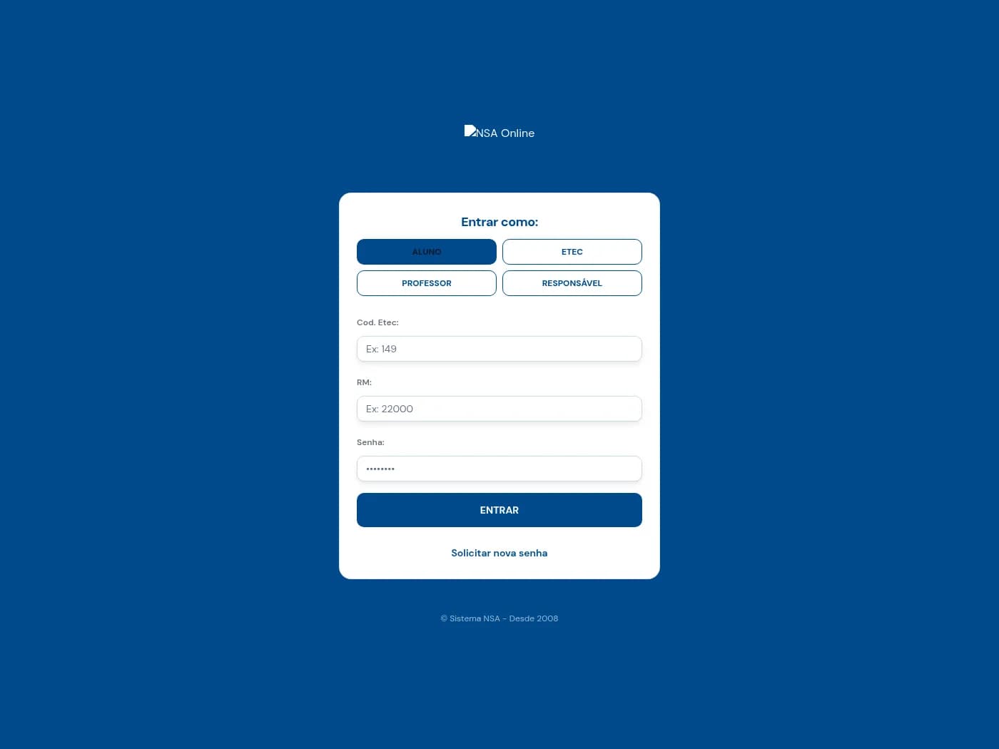 NSA Student Portal Clone