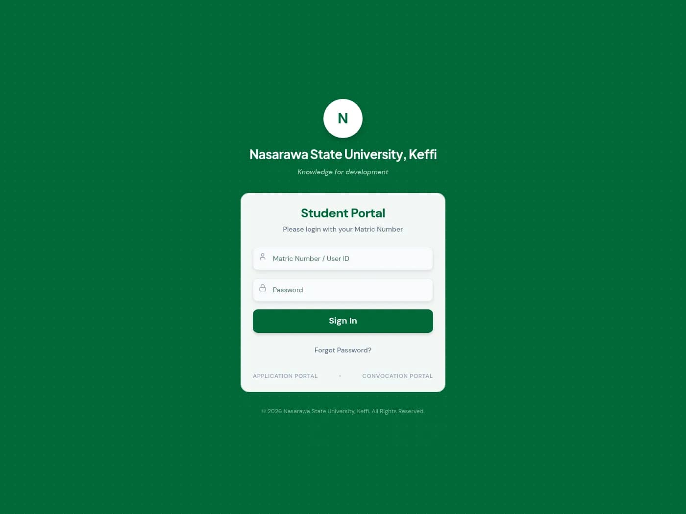 NSUK Portal Clone