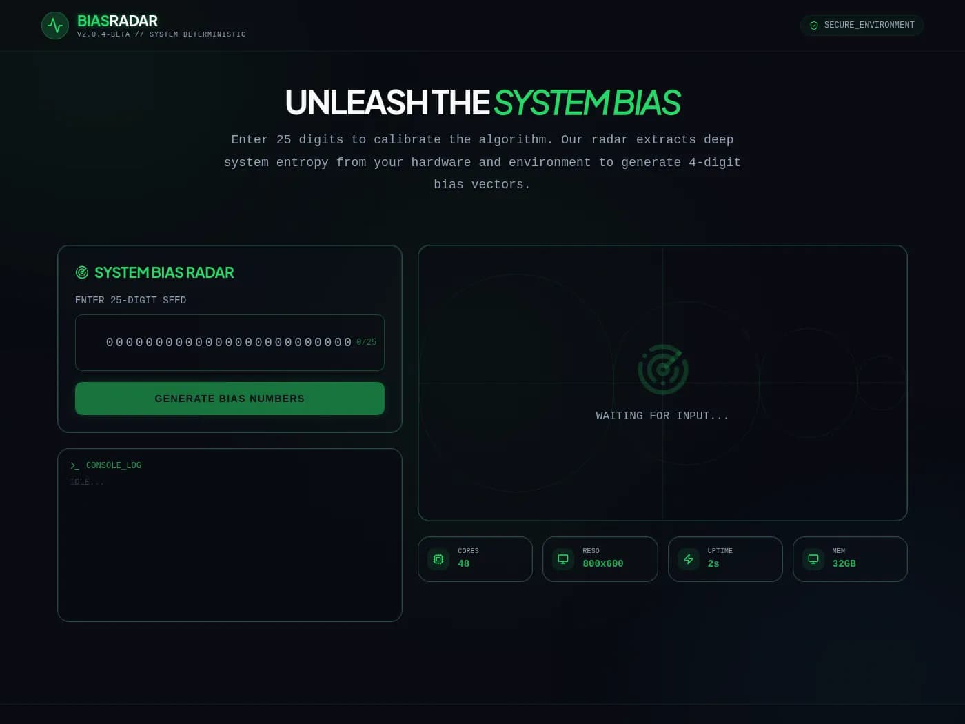 System Bias Number Picker