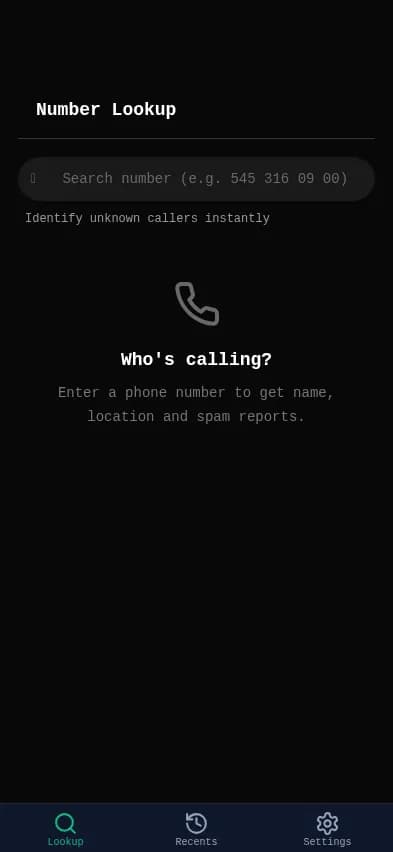 Number Lookup App