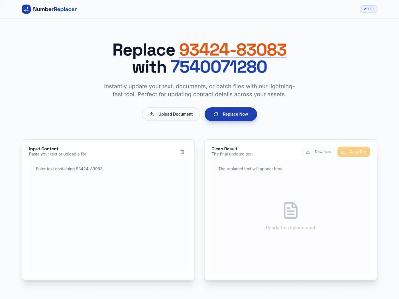 Number Replacer Tool