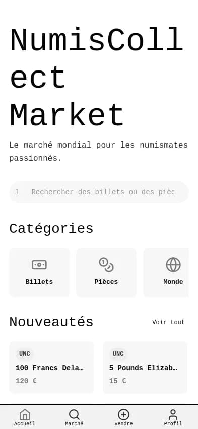 NumisCollect Market